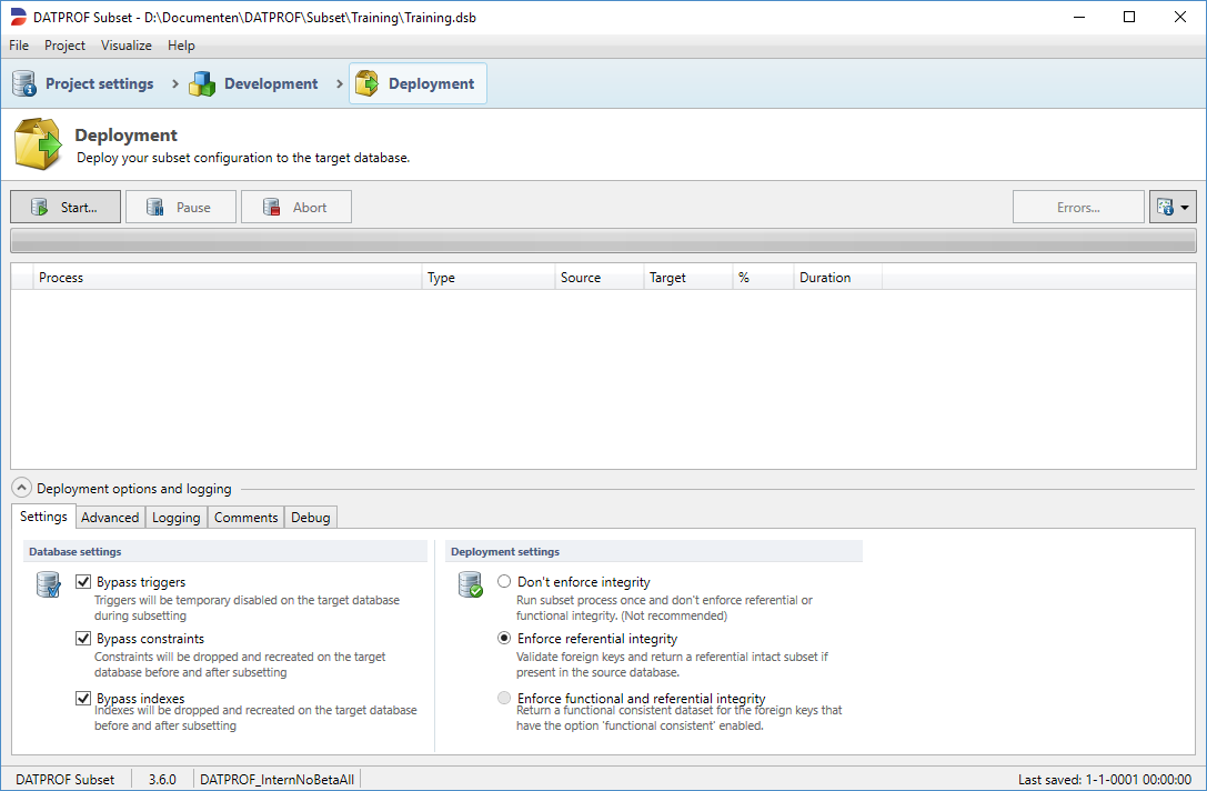Execute using Subset