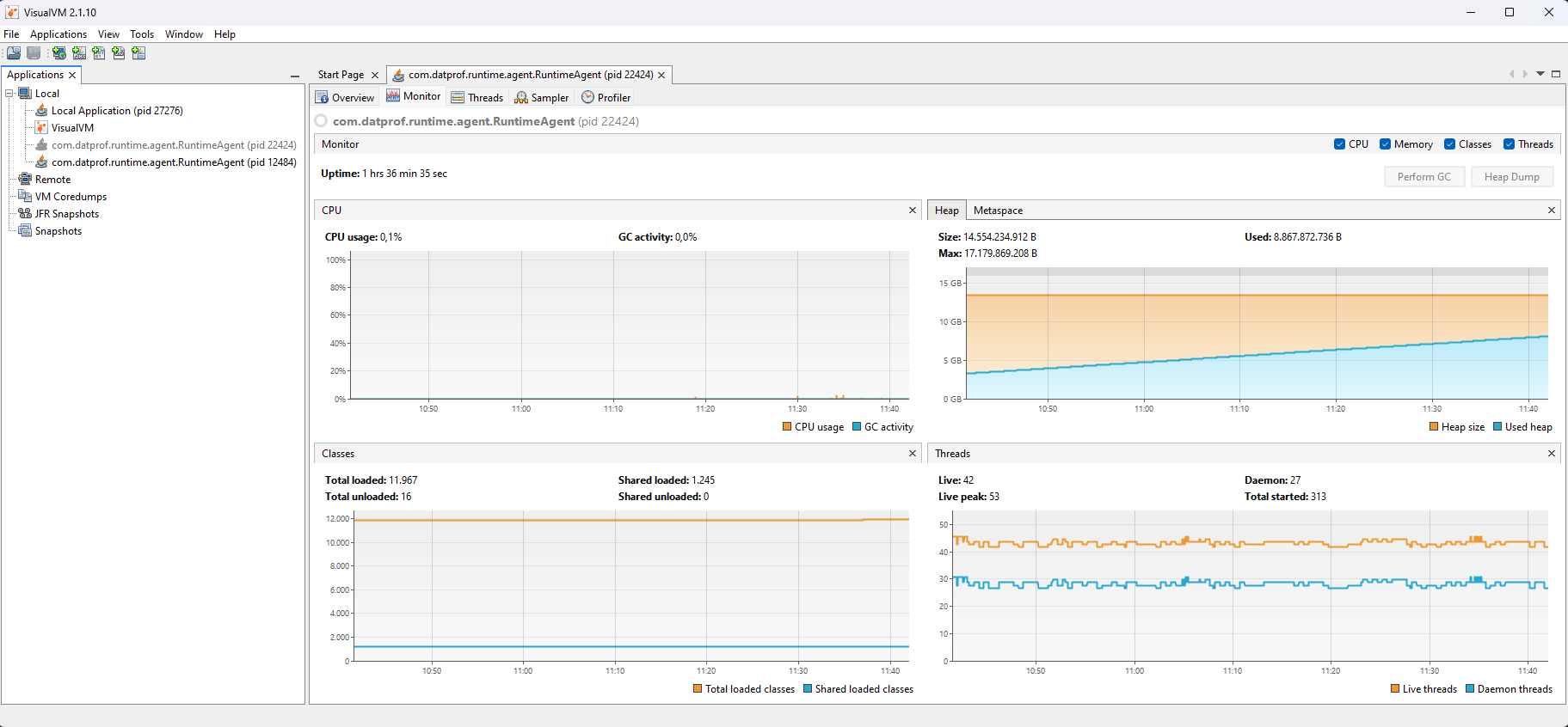 Troubleshooting the JVM process